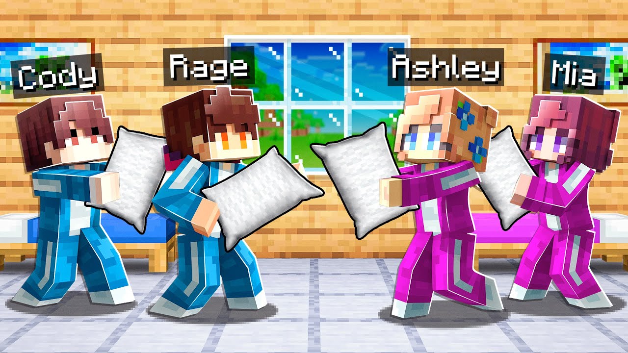 GIRLS vs BOYS SLEEPOVER in MINECRAFT! - YouTube