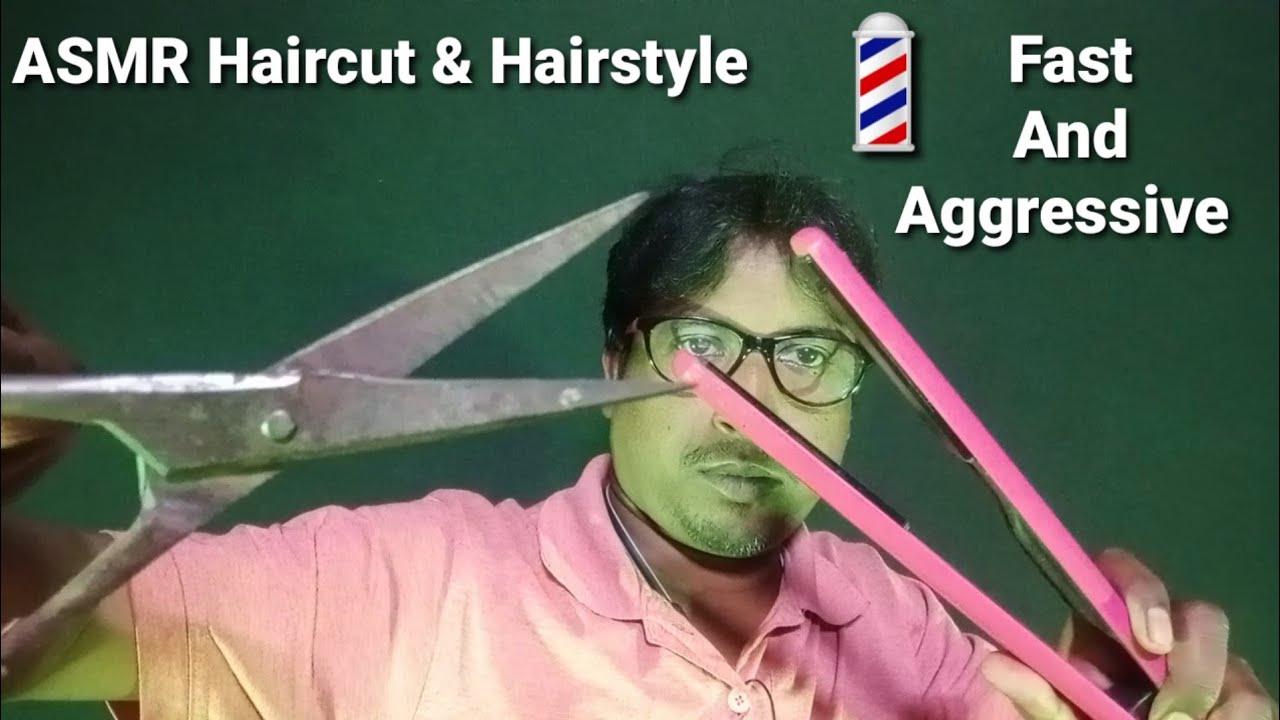 ASMR Fast And Aggressive Haircut And Hairstyle 💇[Professional Barber 💈 ...