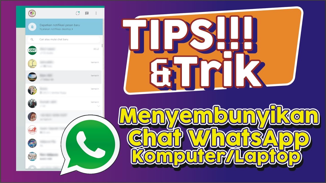 MENYEMBUNYIKAN CHAT WHATSAPP WEB - TUTORIAL WA WEB - YouTube