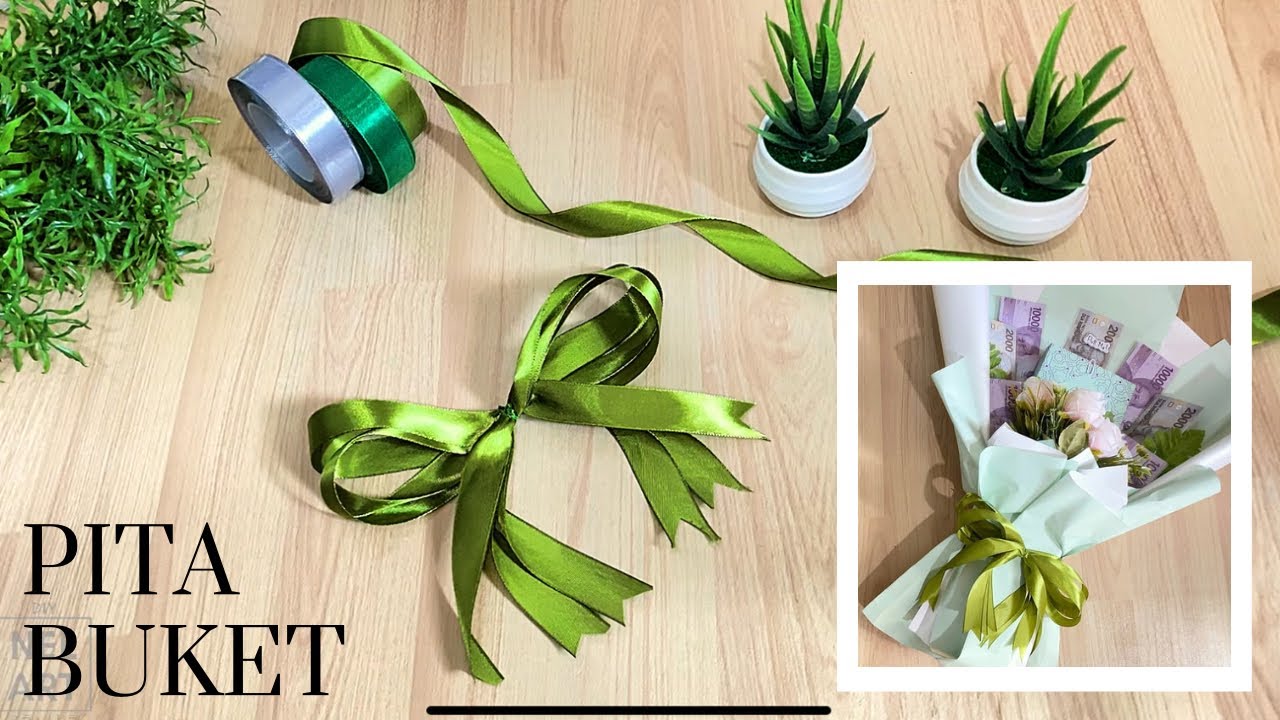 Tutorial Pita Buket Simpel | DIY Ribbon Bow | - YouTube