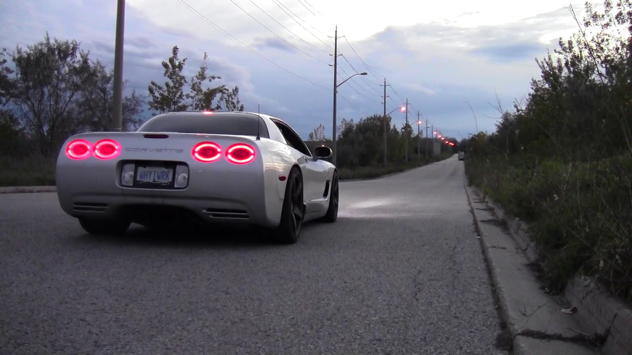 C5 Z06 2 step launch, backfire - YouTube