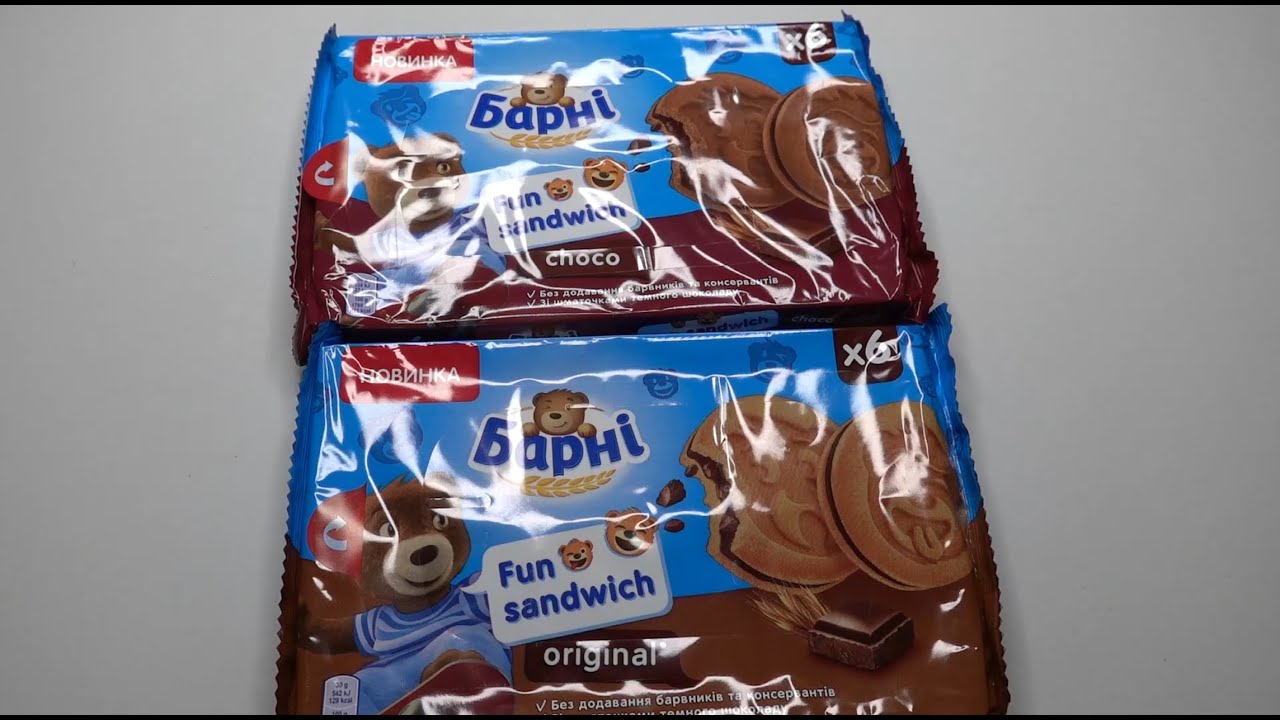 ASMR Unboxing Barni Fun Sandwich Original & Choco - YouTube