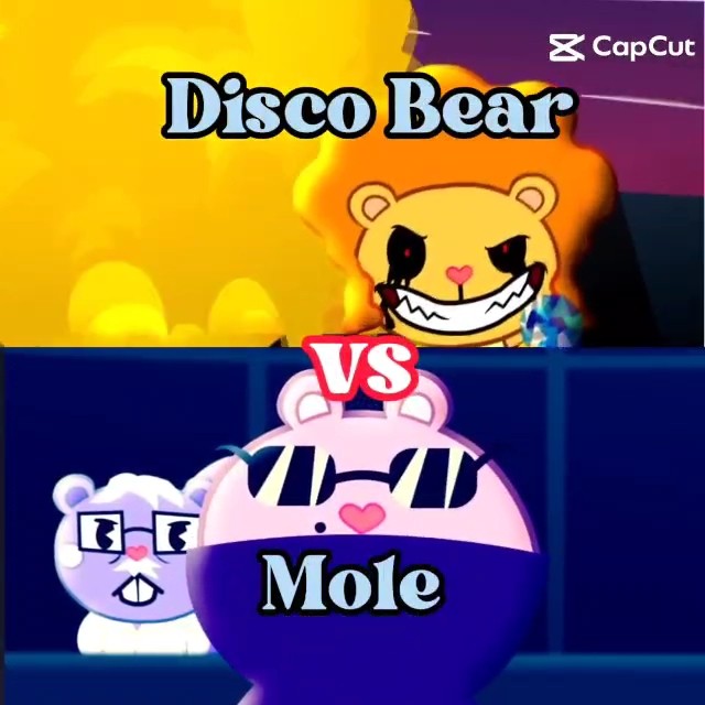[Battle]Disco bear VS Mole#edit#htf - YouTube