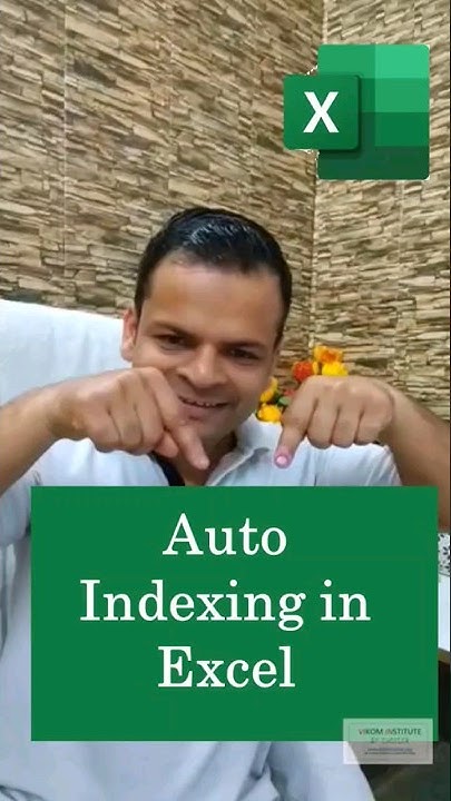 Auto indexing in excel sheet #excel #vikominstitute #autoindexing - YouTube