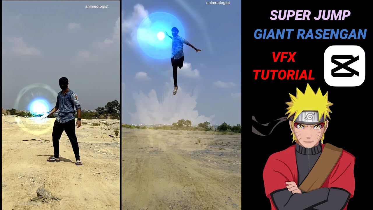 super jump , giant rasengan VFX capcut Tutorial , phone edit - YouTube