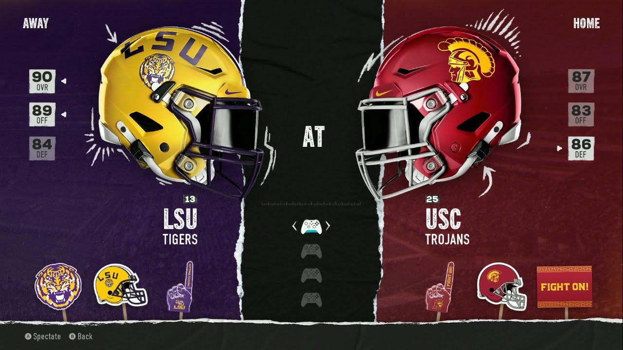 EA CFB 25 - LSU Tigers @ USC Trojans - Las Vegas Kickoff Classic - YouTube