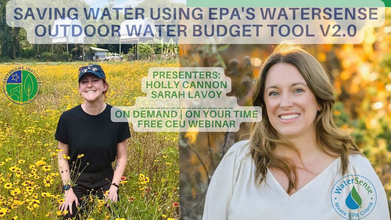 Saving Water Using EPA's WaterSense Outdoor Water Budget Tool V2.0 ...