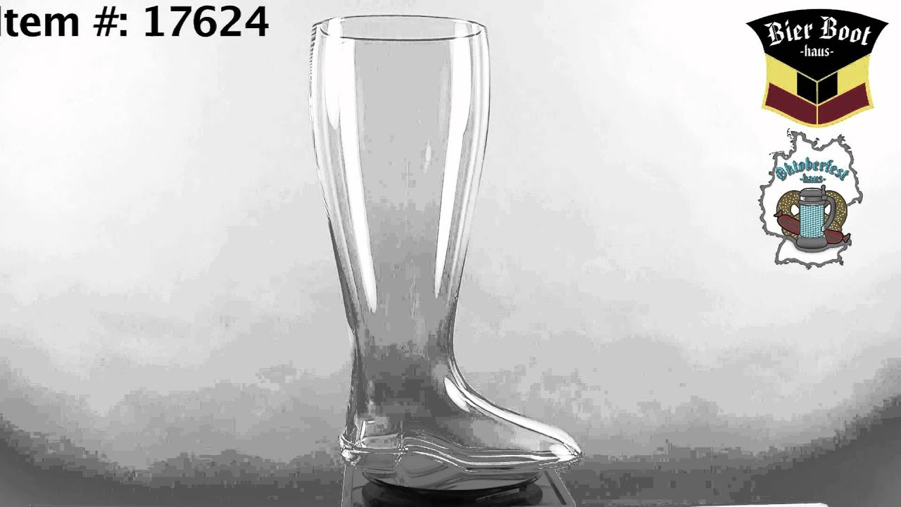 2 Liter German Glass Beer Boot - Mouth Blown Das Boot - YouTube