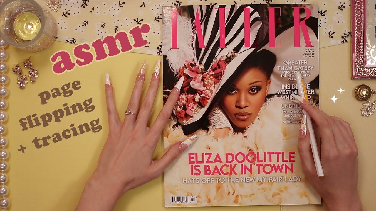 ASMR Magazine Look Through (whisper + paper sounds, tracing) - YouTube
