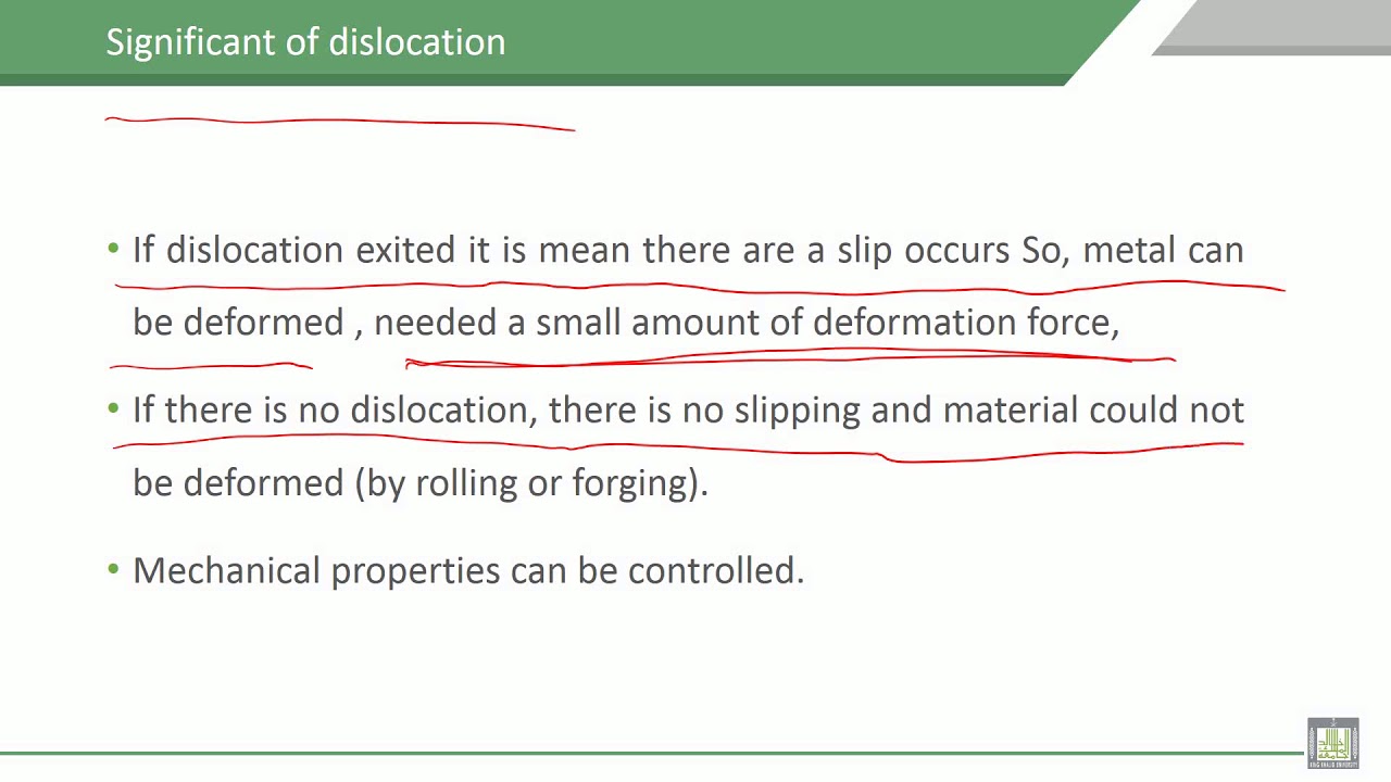 Material Science - 1 | C4-L10 | Significant of dislocation - YouTube