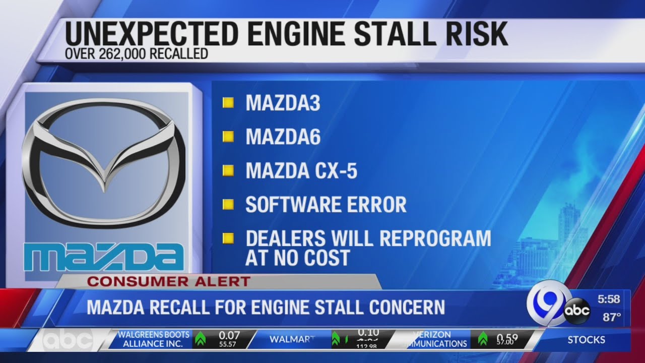 Mazda recalls over 262K vehicles to fix engine stall problem - YouTube