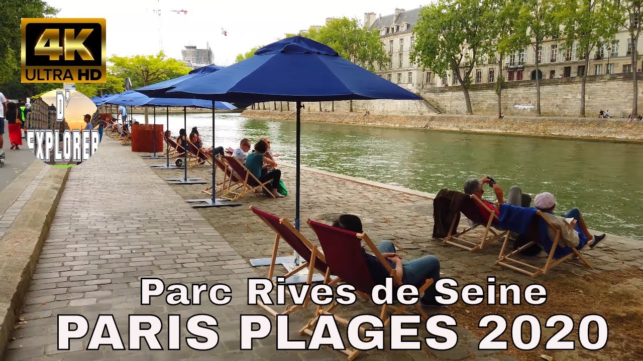 Parisians Enjoying Summer PARIS BEACH 》Parc Rives de Seine 2020 【4K ...