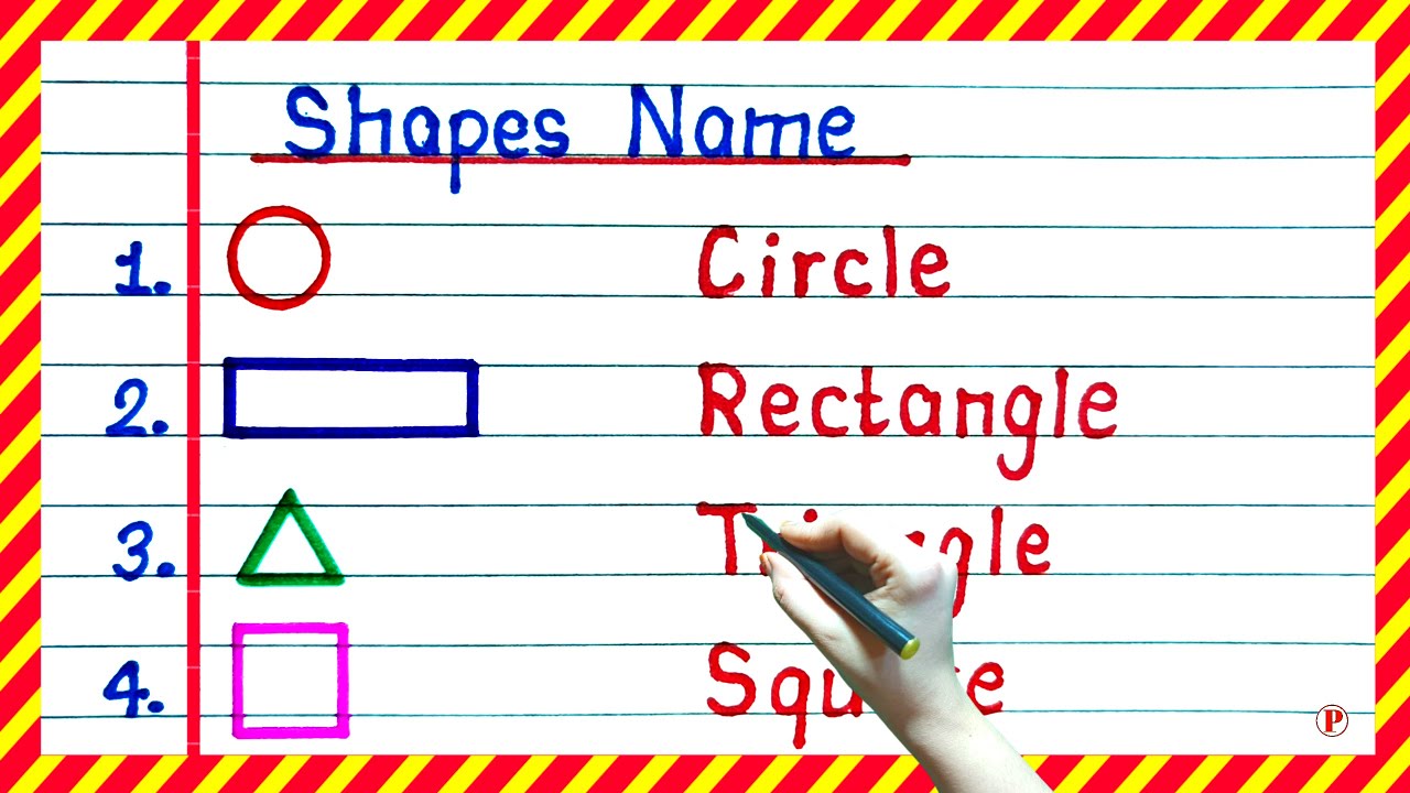 Learn how to write 10 Shapes name in english | Name of shapes ...
