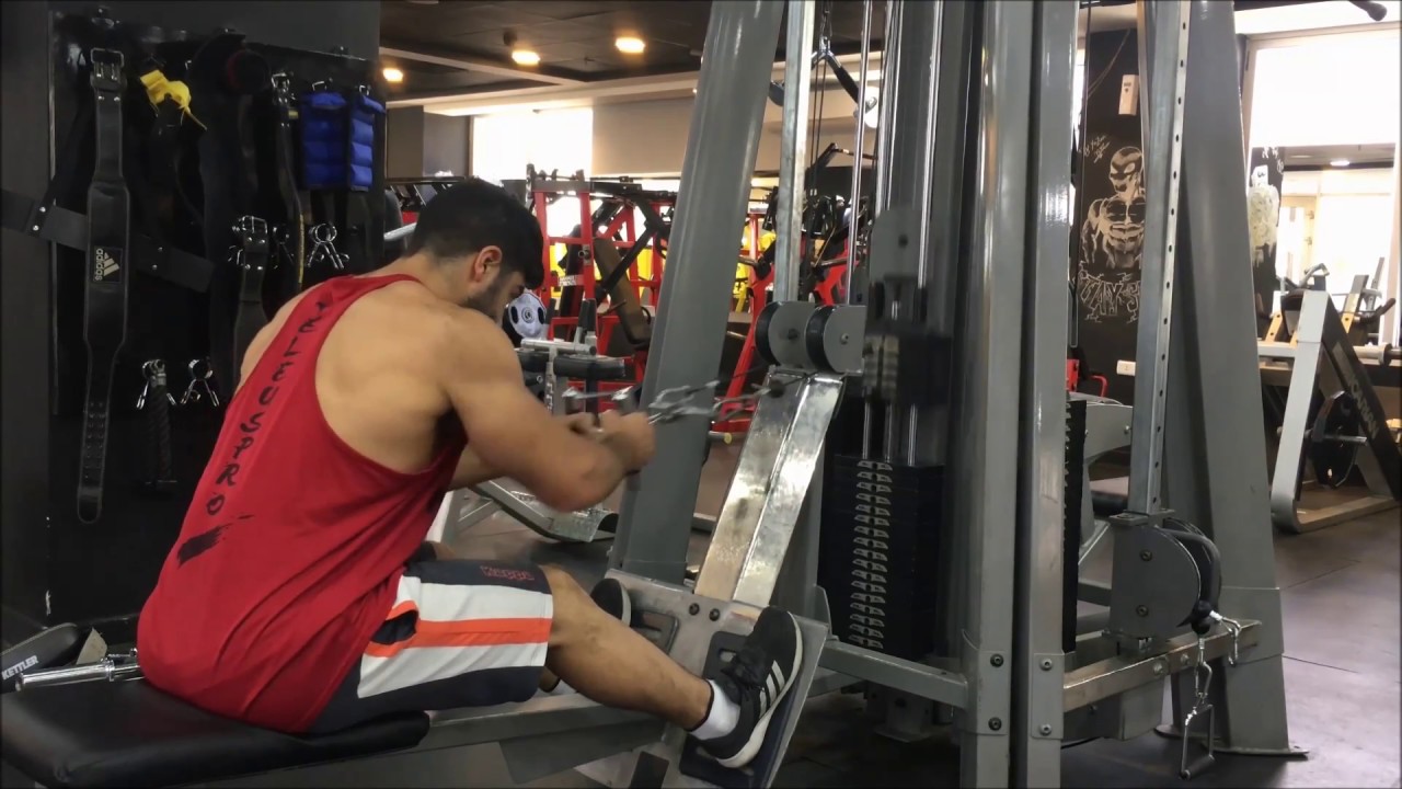 سحب ضيق Elevated Cable Rows - YouTube