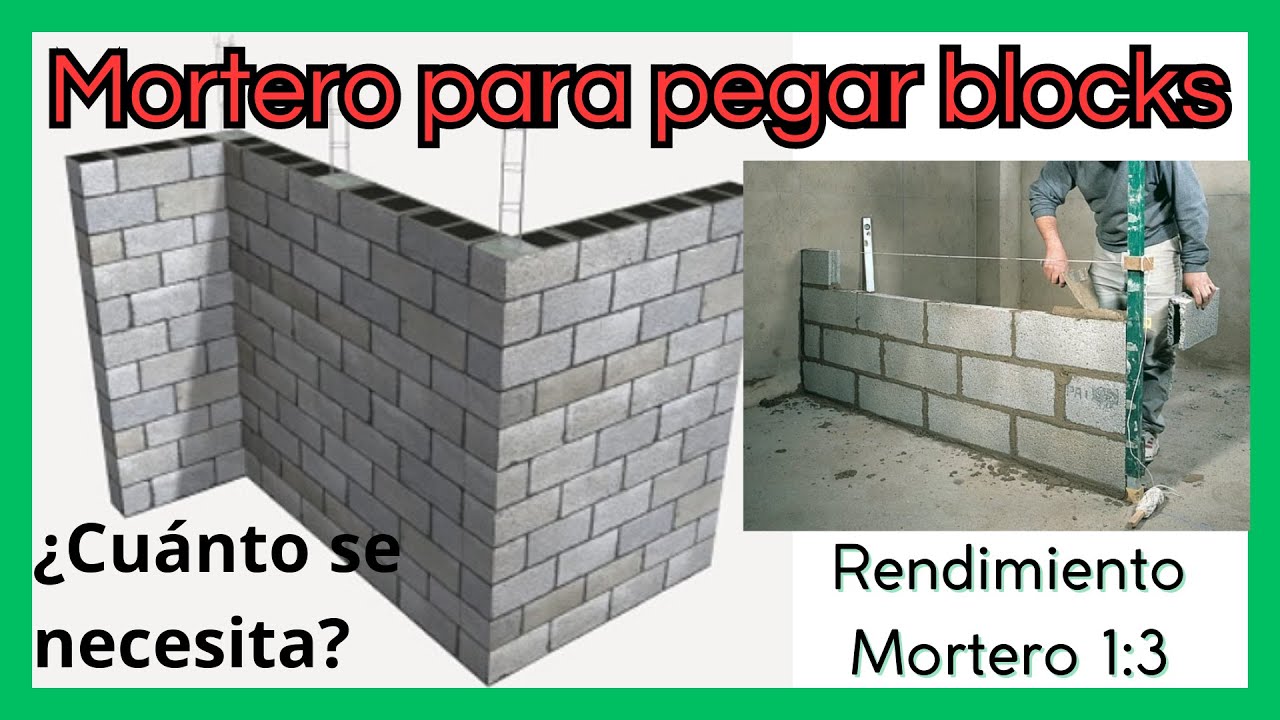 🛑¿Cuánto Mortero se necesita para una pared?. Rendimiento/m3 ¿Cómo ...