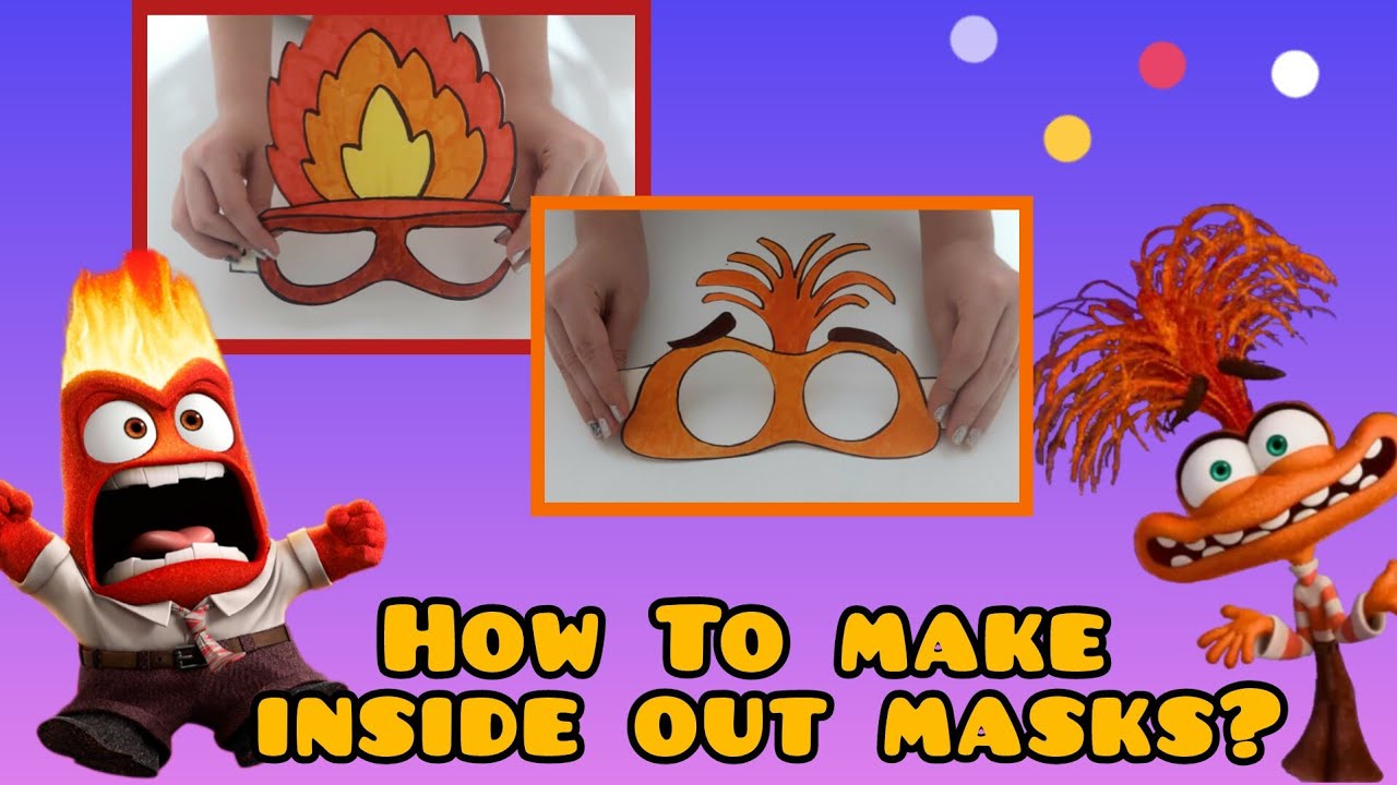 Making a cartoon mask with paper from inside out 2 (part 1) 🧡 - YouTube