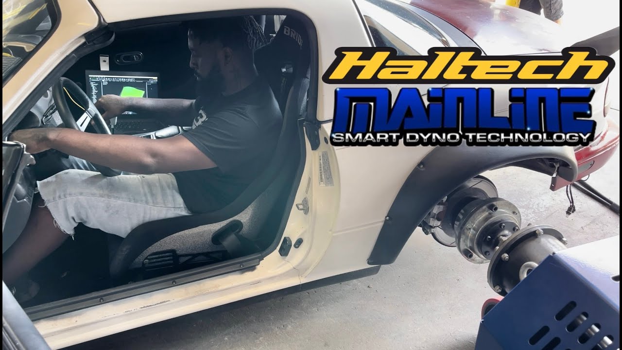 Haltech powered Sr20 swap with DBW on mainline hub dyno tuning - YouTube