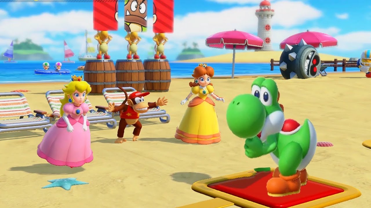 Super Mario Party - Yoshi: Mushroom Beach - Challenge Road - YouTube