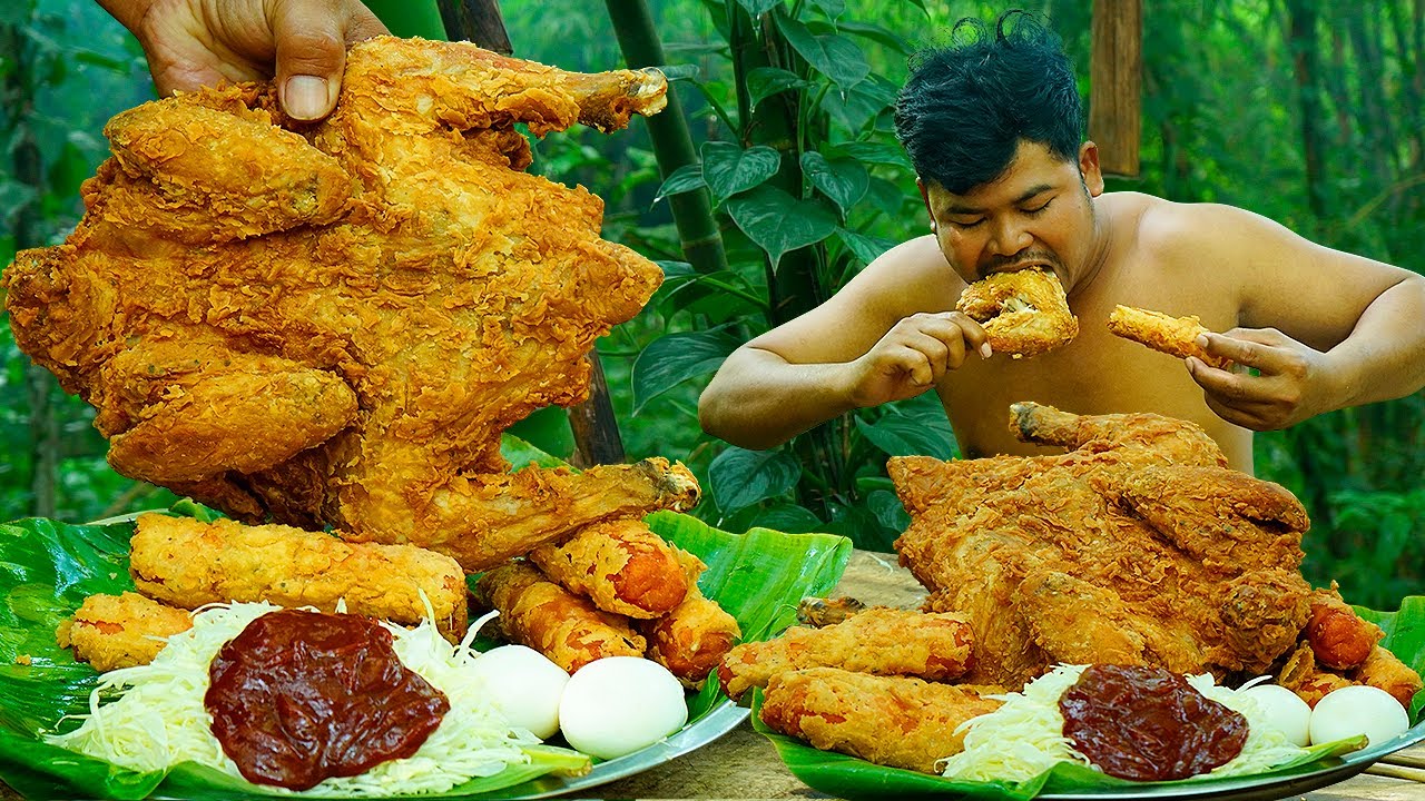 Full KFC Chicken Crispy In Wild | Deep Fried Chicken Crispy Eating So ...
