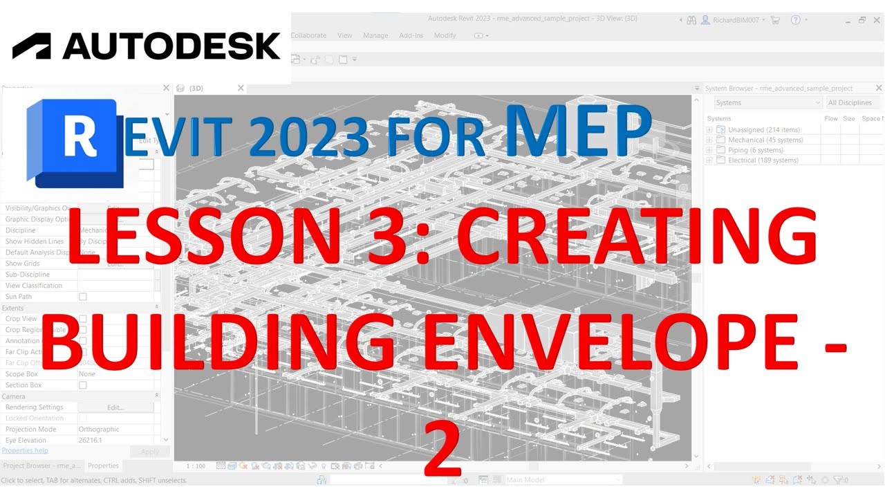 REVIT 2023 FOR MEP - Lesson 3 Creating Building Envelope 2 - YouTube