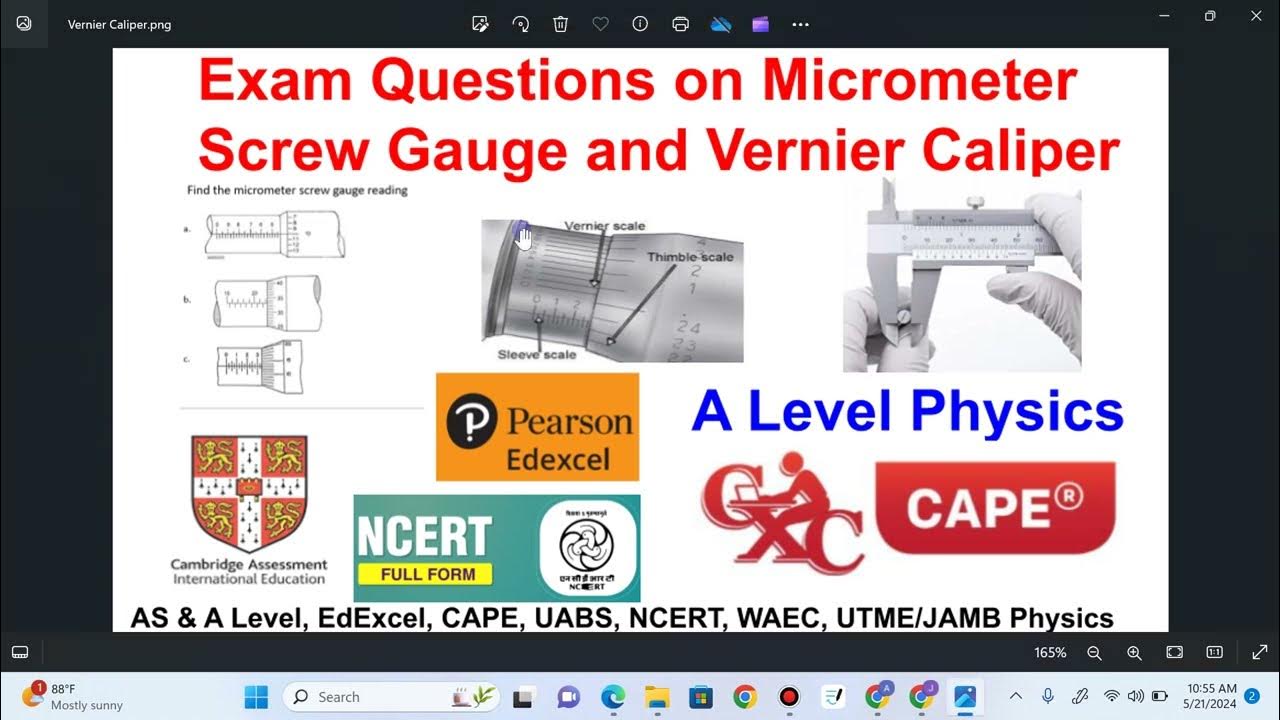Questions on Micrometer Screw Gauge and Vernier Caliper - YouTube