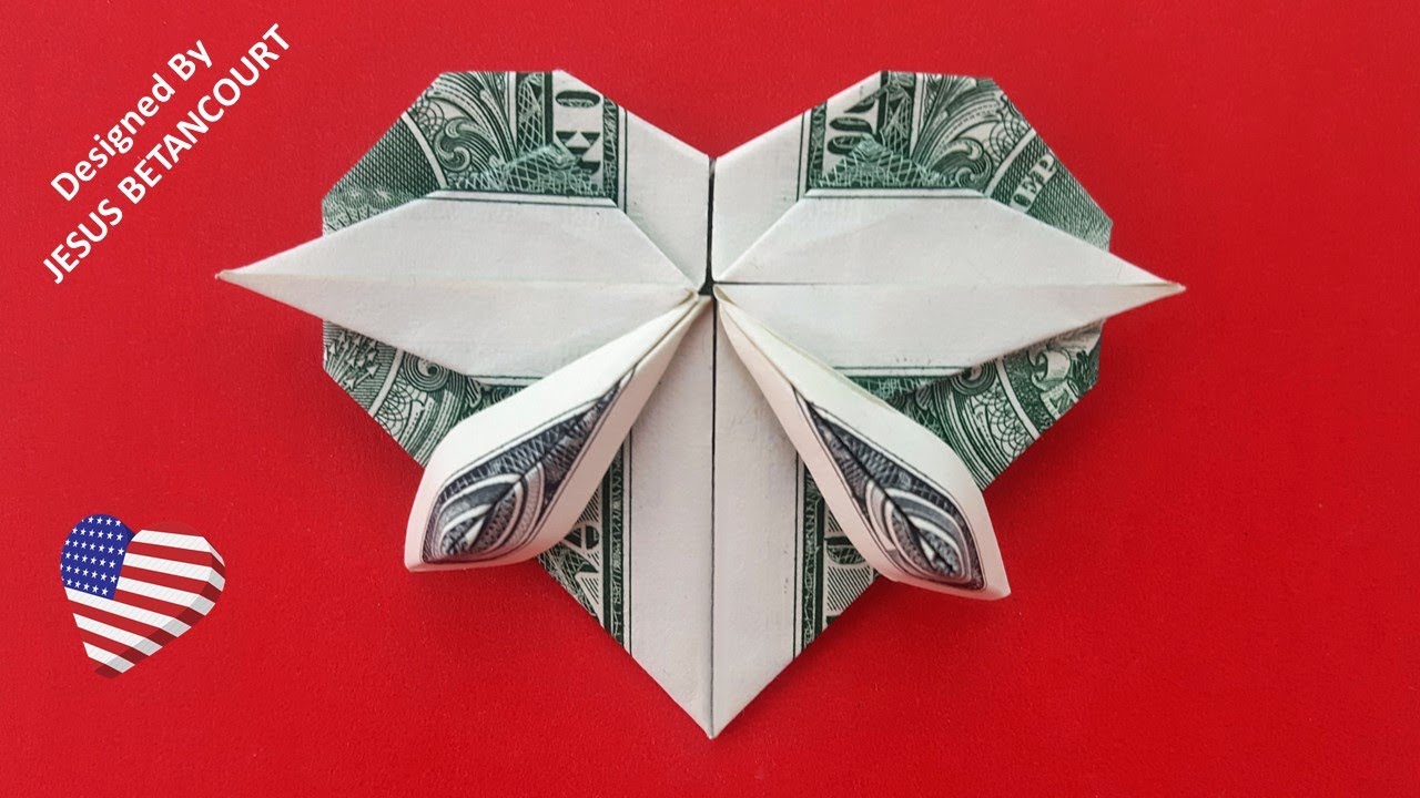 😱Easy and 😊Beautiful Dollar Origami Heart💖 💲🇺🇸"USING REAL MONEY"🤑 - YouTube