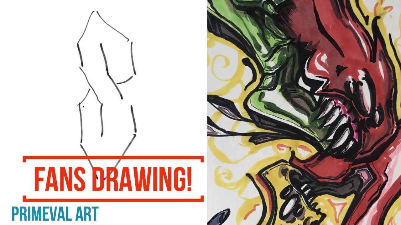 DRAWING A FANS ART!-Hyper Speed Drawing - YouTube