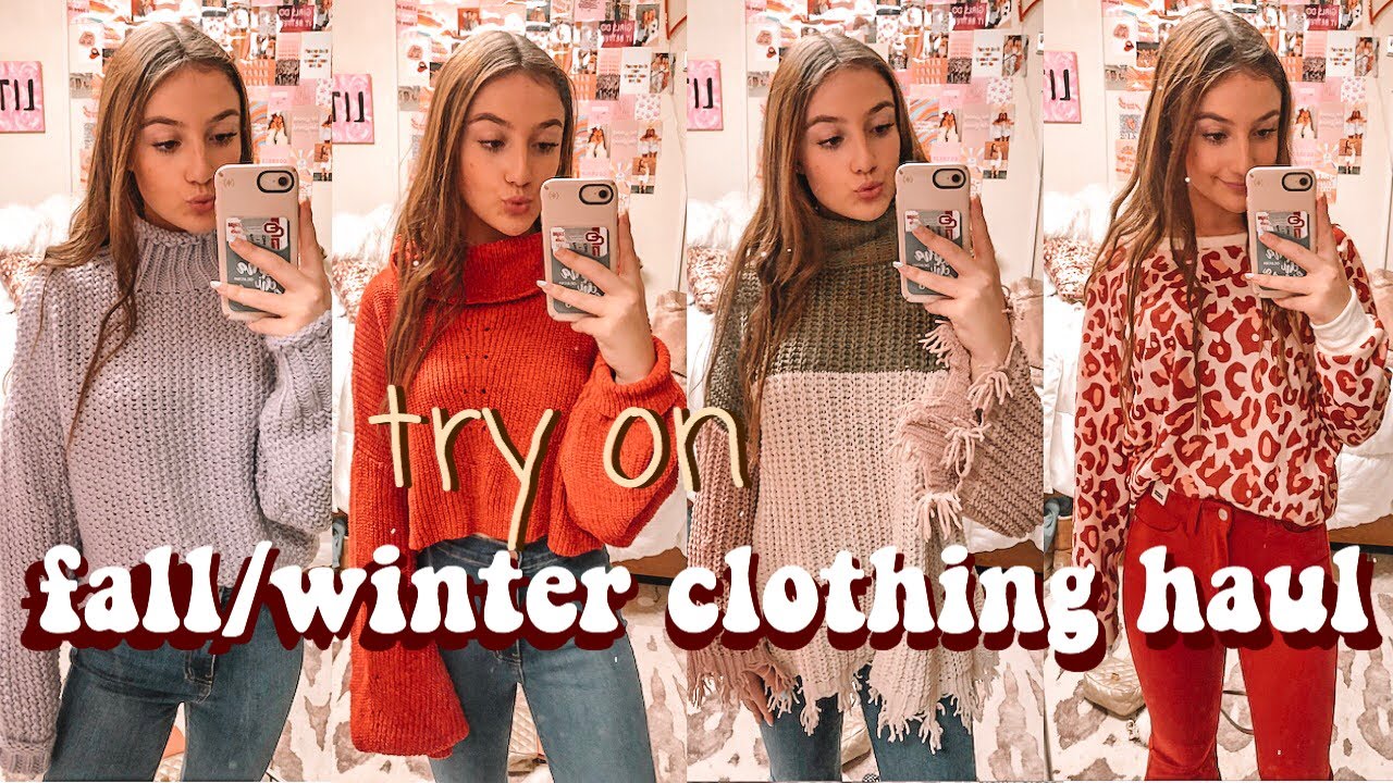 FALL & WINTER CLOTHING HAUL 2019 TRY ON sweaters, puffers jackets ...