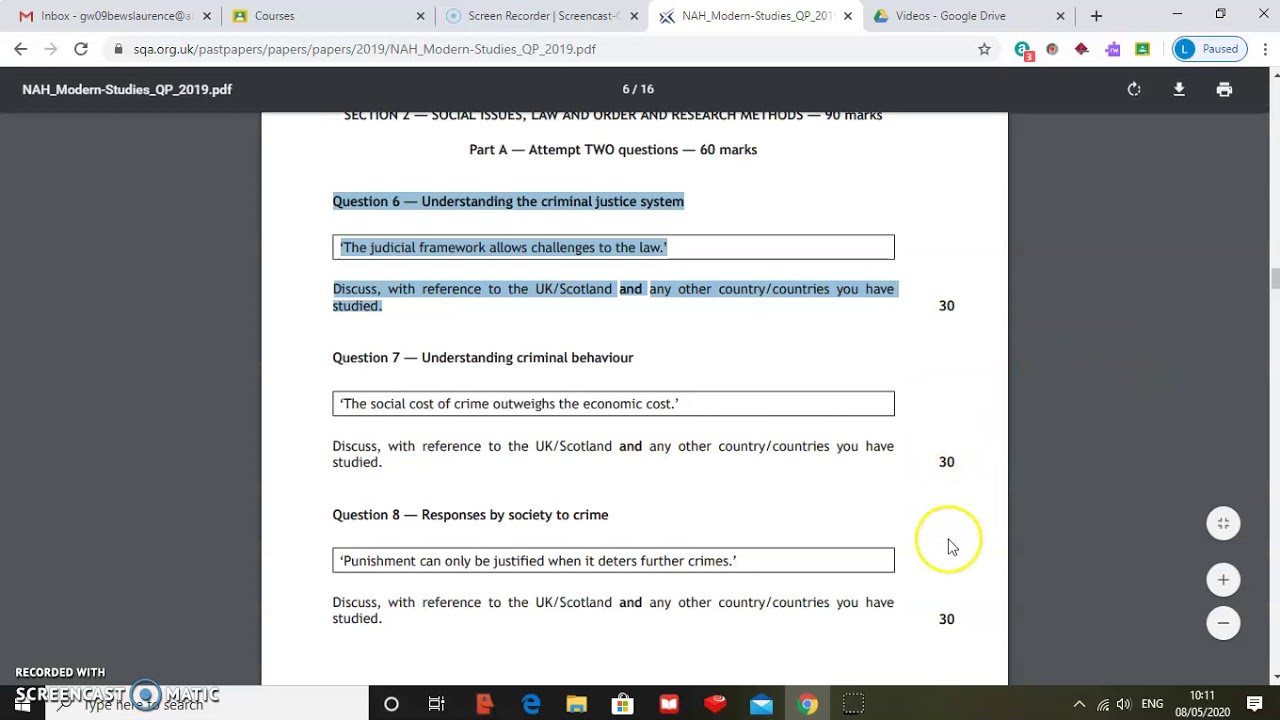 Advanced Higher 2019 Paper - YouTube