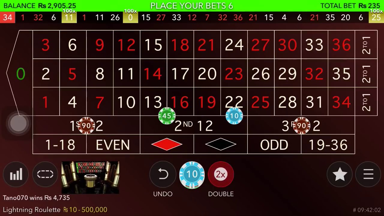 lighting roulette trick. daily win 500 -1000 rs - YouTube