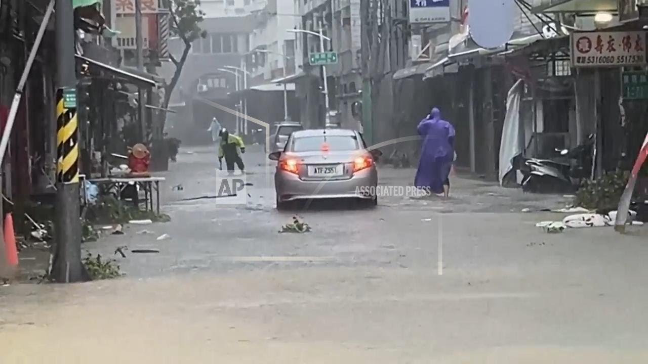 Extreme flooding in Taiwan's coastal city of Kaohsiung as Typhoon ...