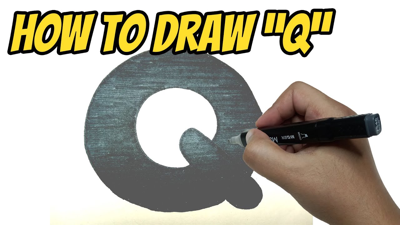 How to Draw English Alphabet Letter "Q" | Step by Step Tutorial - YouTube