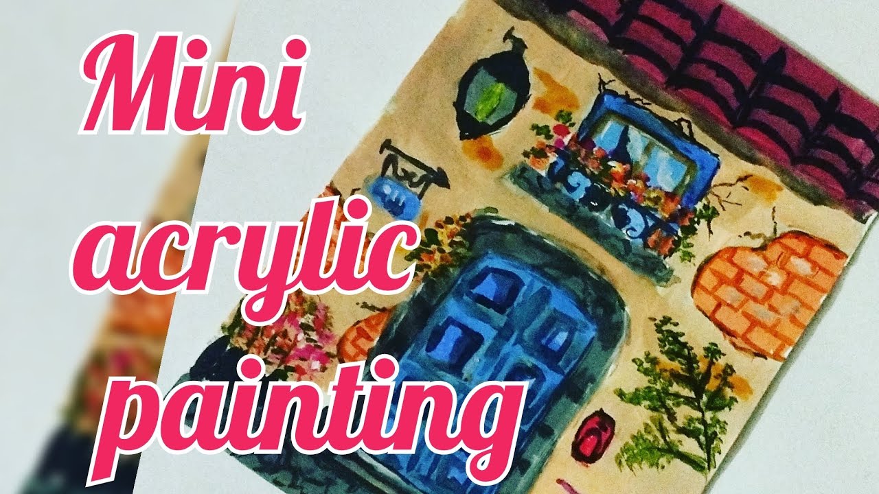 Easy painting idea on small paper | Mini painting | Acrylic painting ...