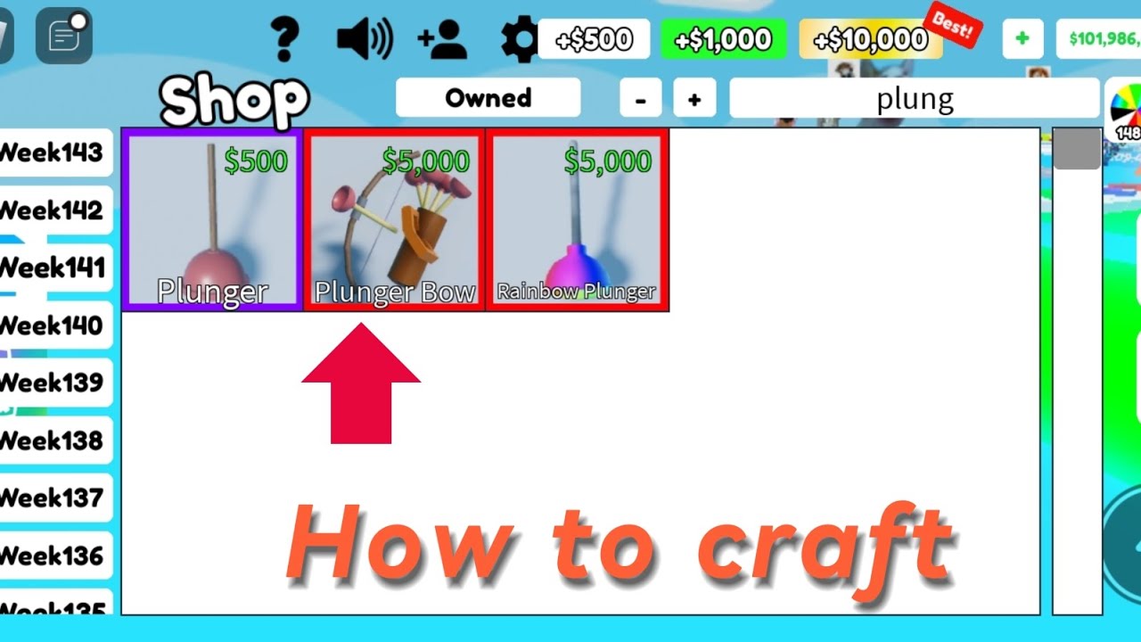 How to craft plunger bow in pop it trading roblox - YouTube
