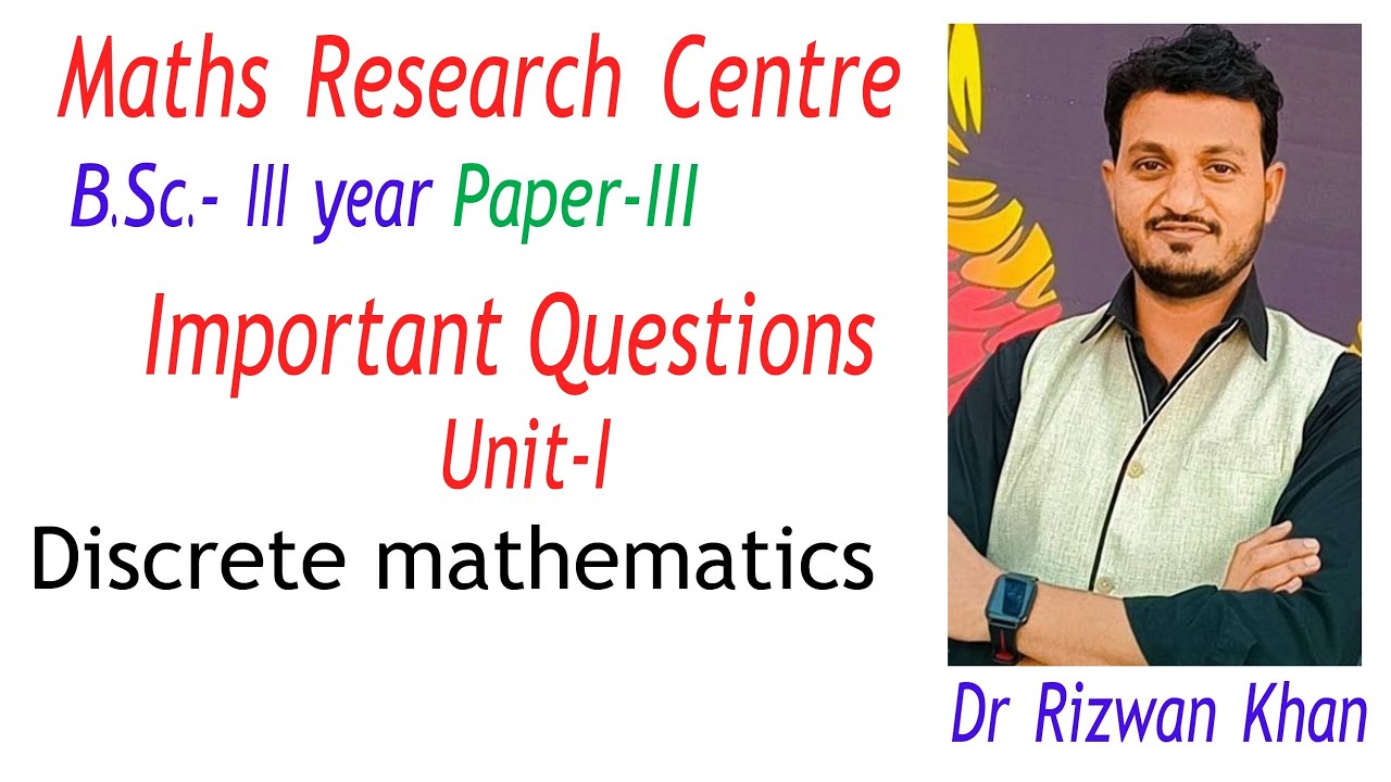 Important Question | B.Sc. - III Paper - III Discrete Mathematics ...