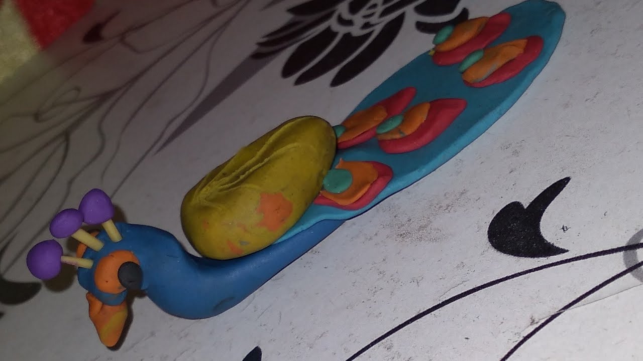 Peacock making with clay / easy DIY with clay/ Craft with Adya - YouTube