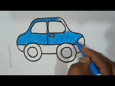 Kids Car Drawing #bluecar #drawing #kids #sketch - YouTube
