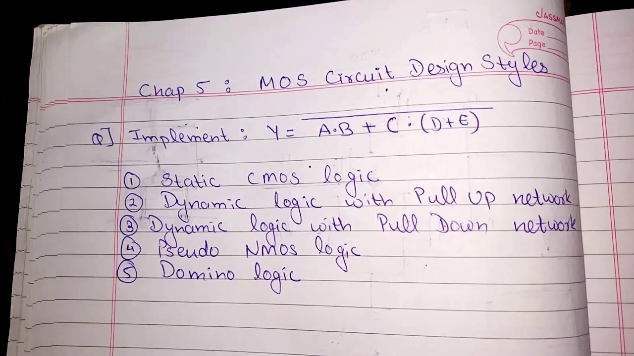 *Read Description Below* Chapter 5 - MOS Circuit Design Styles - YouTube