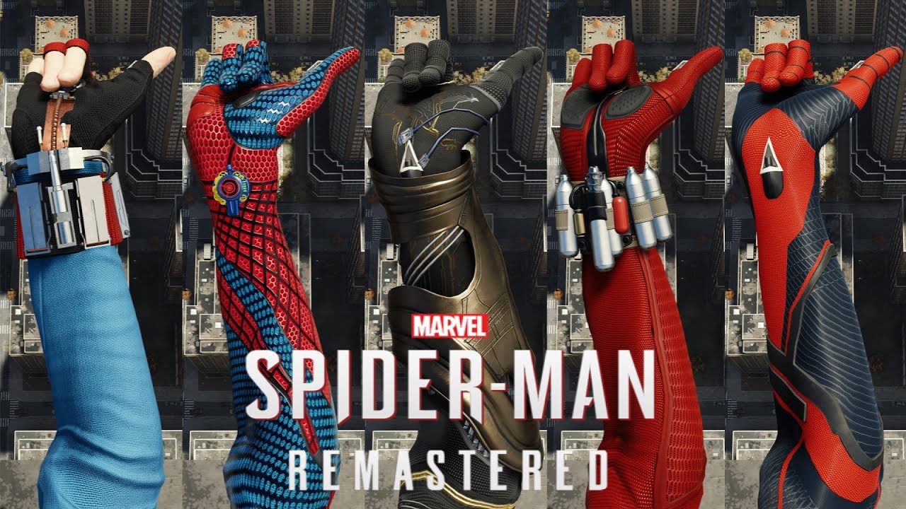 Spider-Man Remastered PS5 - All Web Shooters (2018 - 2021) - YouTube