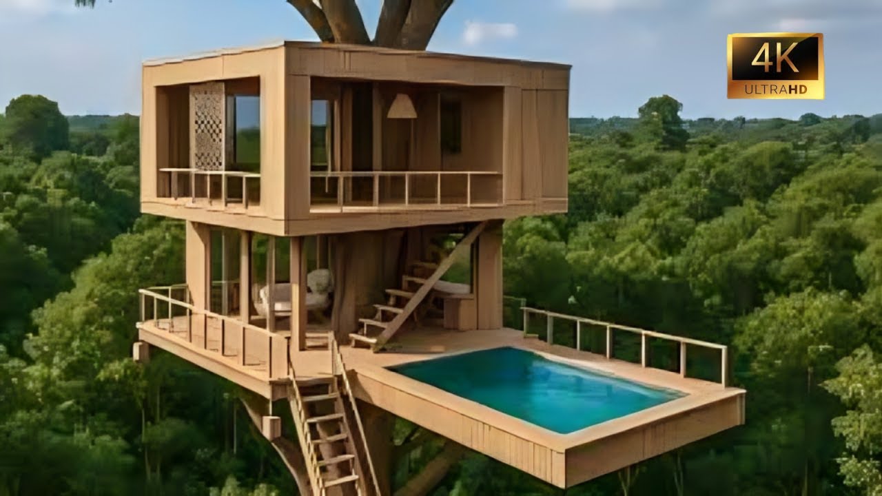 Real Life Building Secret Modern Treehouse Private Pools Next in Jungle ...