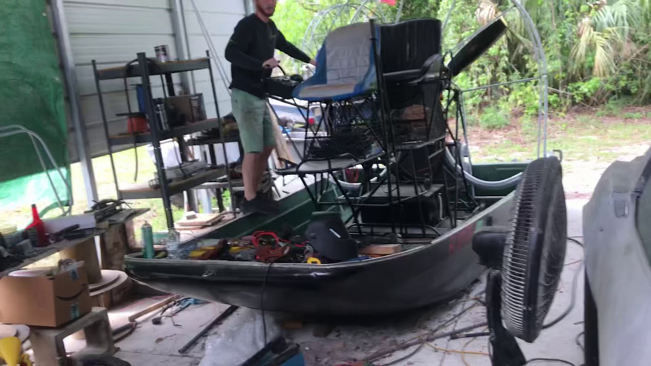 Airboat build test running - YouTube