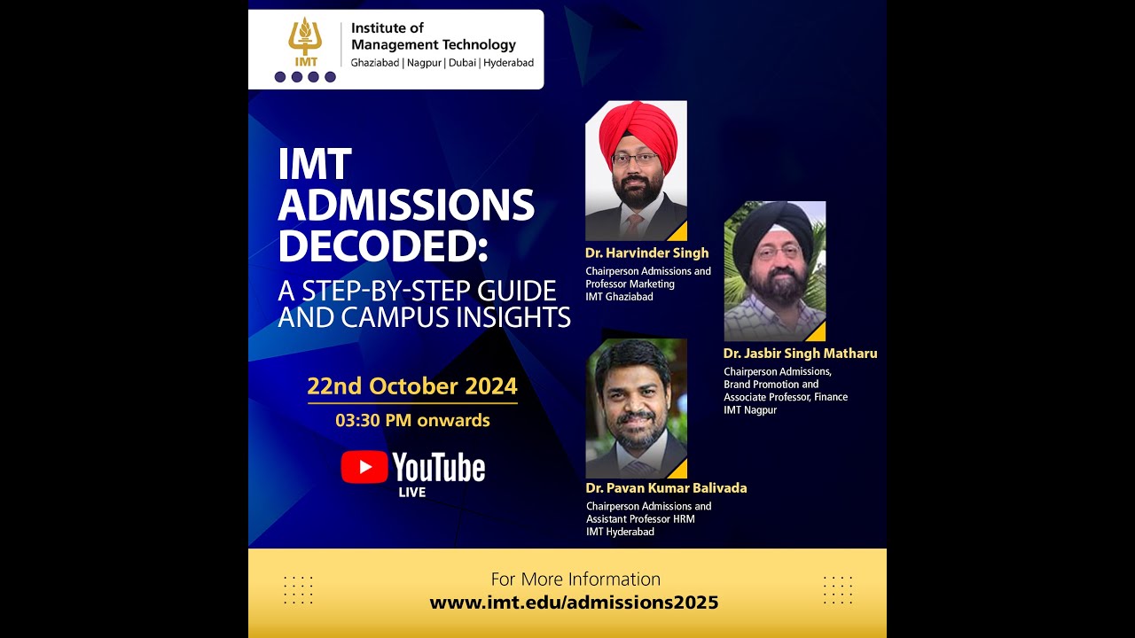 IMT admissions decoded: A step-by-step guide and campus insights - YouTube
