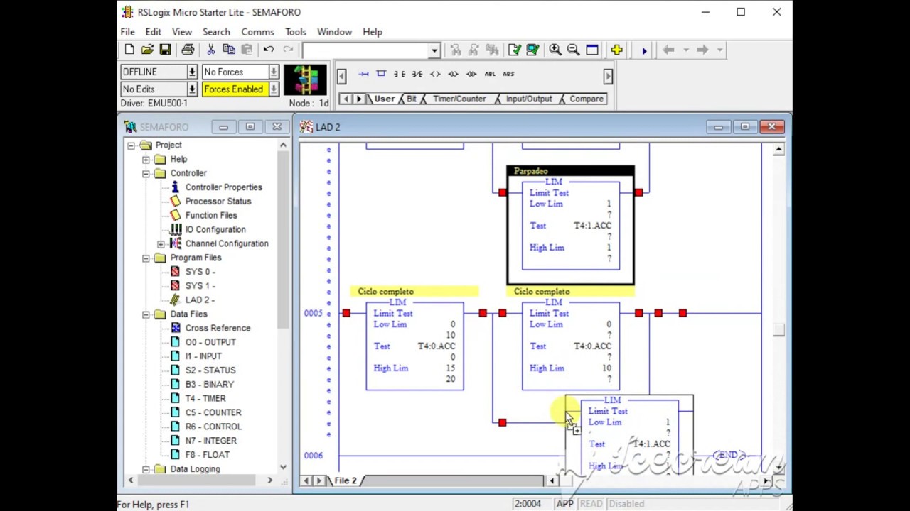 PLC - Ladder - Limit test - Semaforo - YouTube