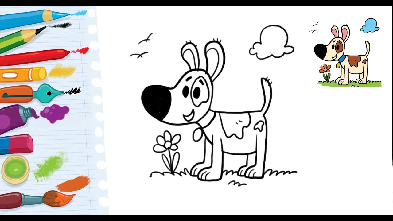 Dog-Drawing Tutorial for Kids - YouTube