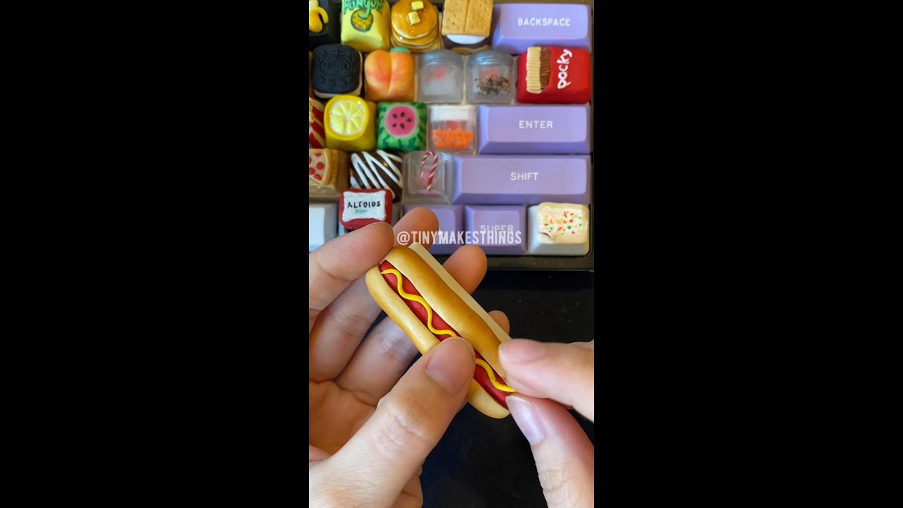 Making a Hot Dog Keycap | Food Keyboard Series (Day 53) #shorts - YouTube
