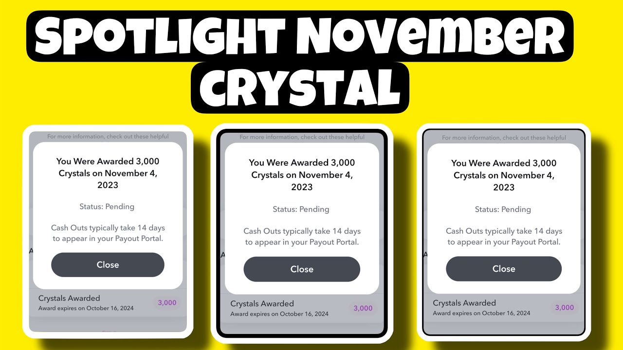 Spotlight Crystal November 2023 | Snapchat Crystal Earning | # ...
