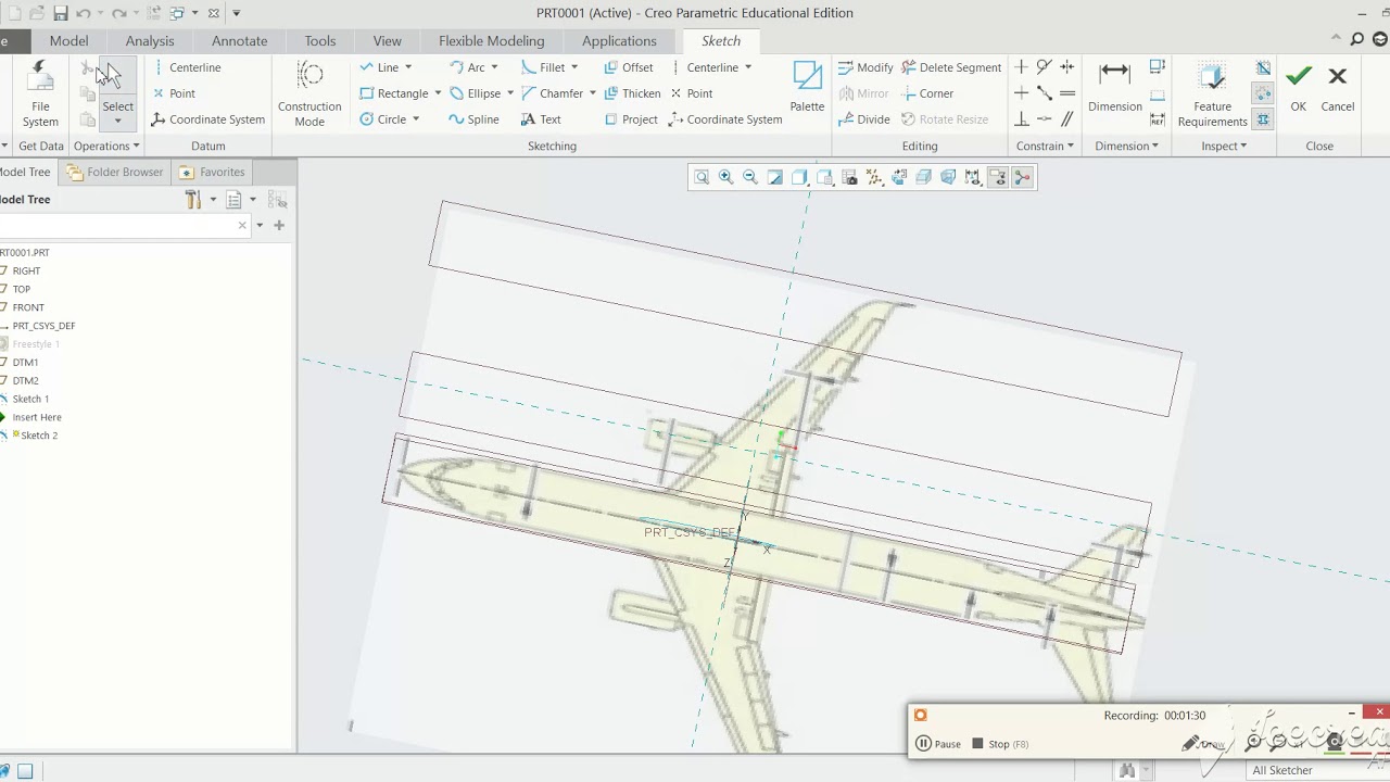 DESIGN OF AIRBUS A320 USING CREO PARAMETRIC - WING - PART 5 - YouTube