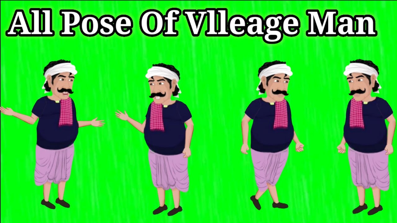 Village man green screen । Village man green screen cartoon। Village ...