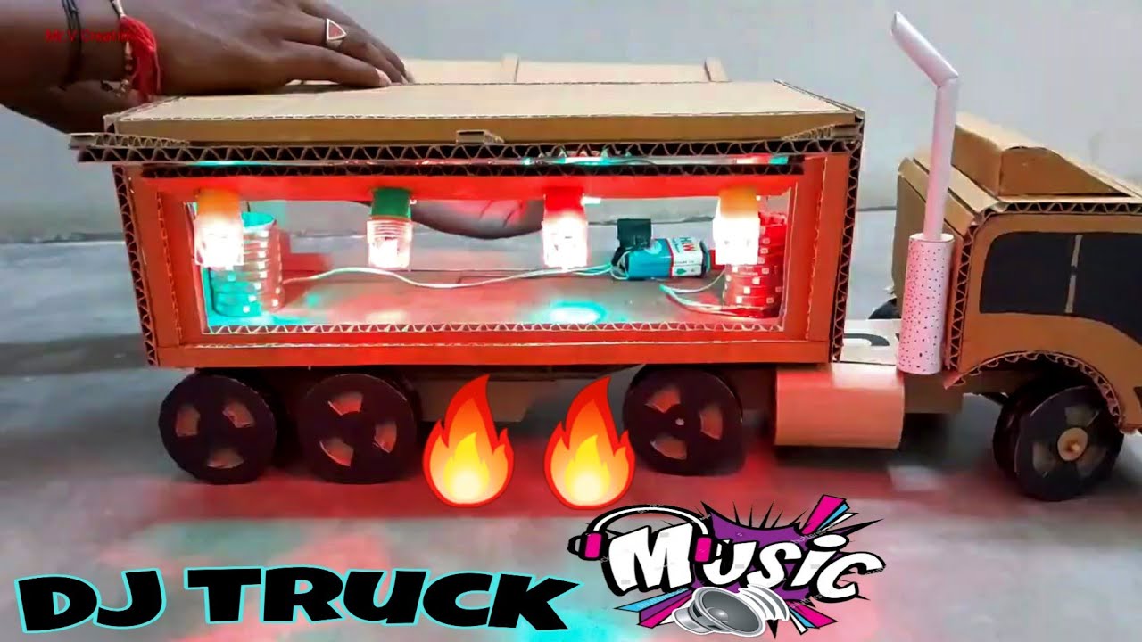 Dj Truck | How to Make Live Dj Truck Using Cardboard and Di lighting ...