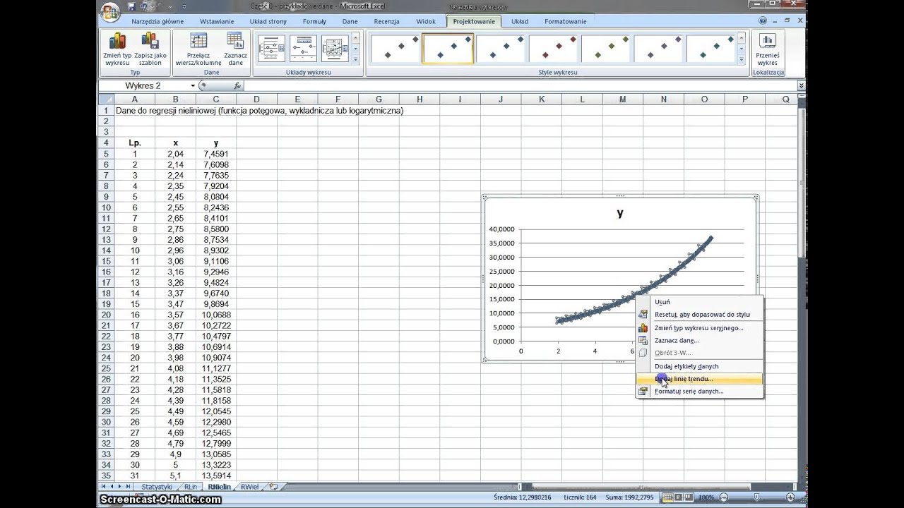 Analiza regresji nieliniowej(bez komentarza) - YouTube